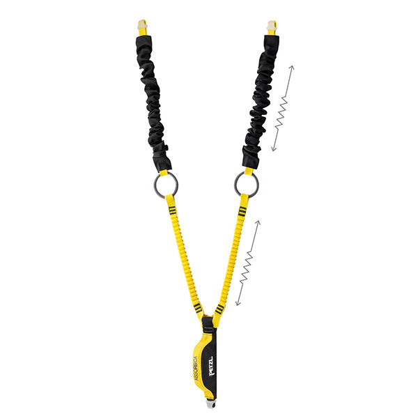 Petzl Absorbica-Y Tie-Back | Double Fall Arrest Lanyard with Tie-Back Rings